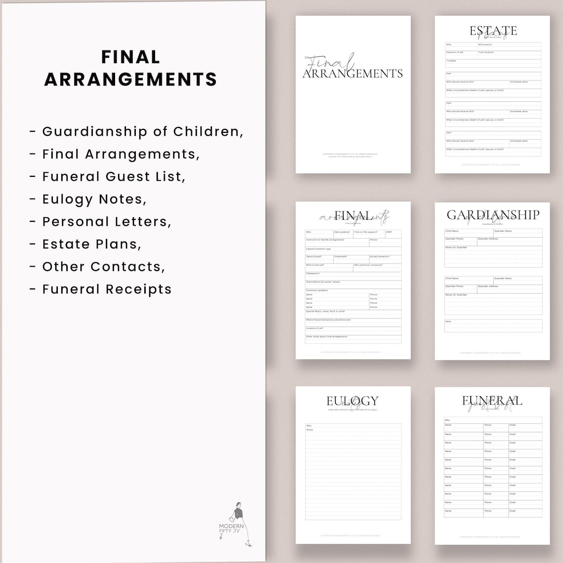 Emergency Printable Organizer Binder End of Life Legacy - Etsy Canada