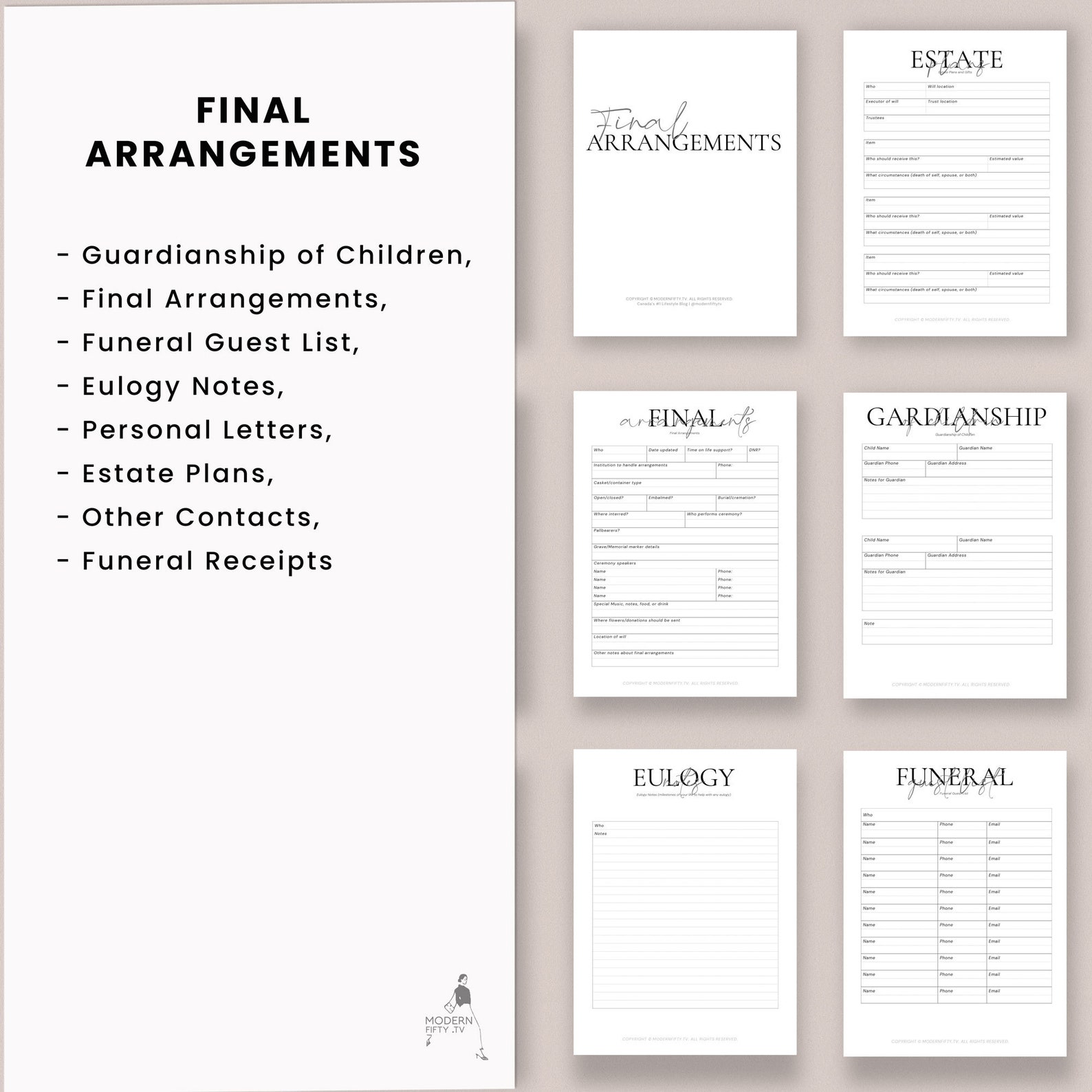 Emergency Printable Organizer Binder End of Life Legacy - Etsy Canada