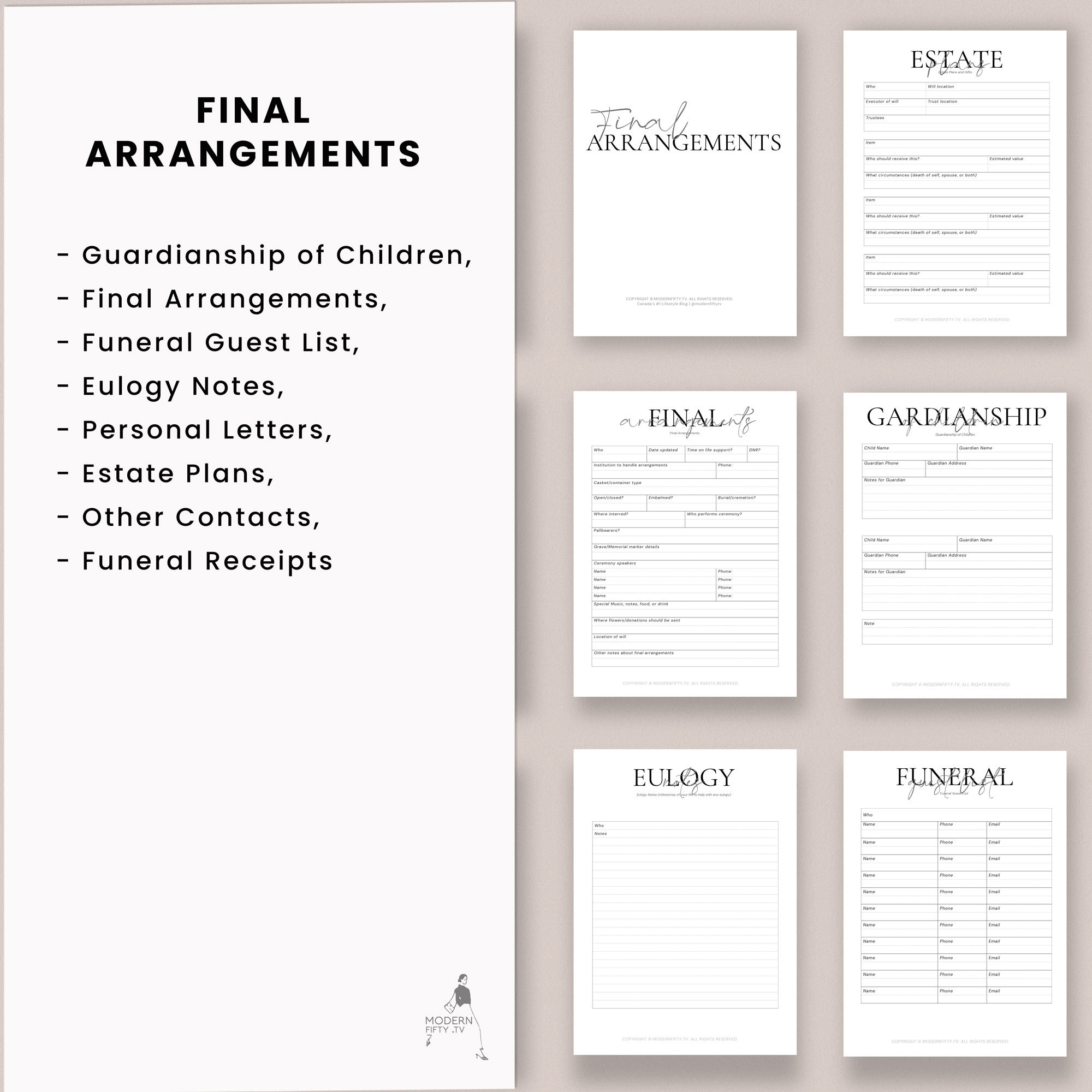 Emergency Printable Organizer Binder, End of Life Legacy Planner ...