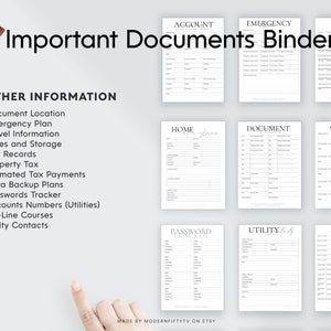 Important Document Organizer, Life Binder, Death Binder, Next of Kin ...