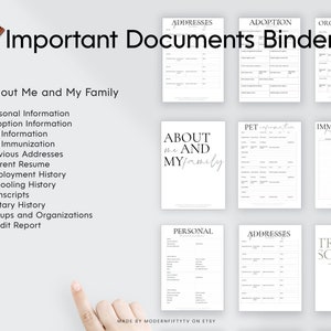 Important Document Organizer, Life Binder, Death Binder, Next of Kin ...