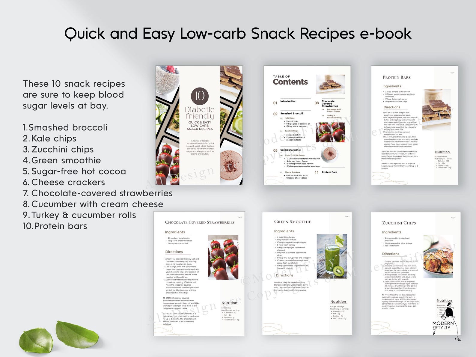 Low-carb Diabetic Snacks Ideas List + Recipes E-book, Low-carb Snack ...