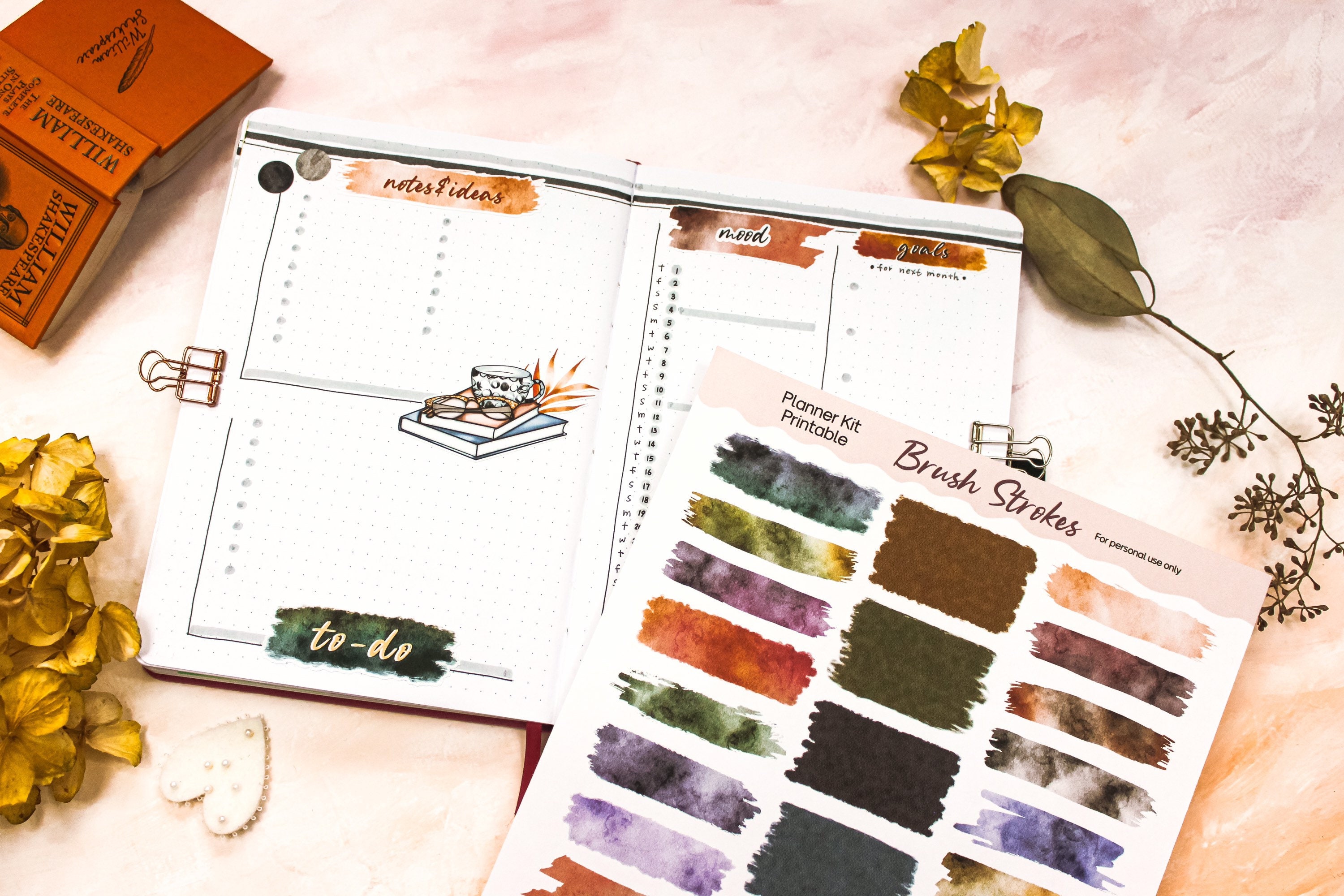 Swatch Stickers Brush Strokes Printable Paint Brush Strokes - Etsy