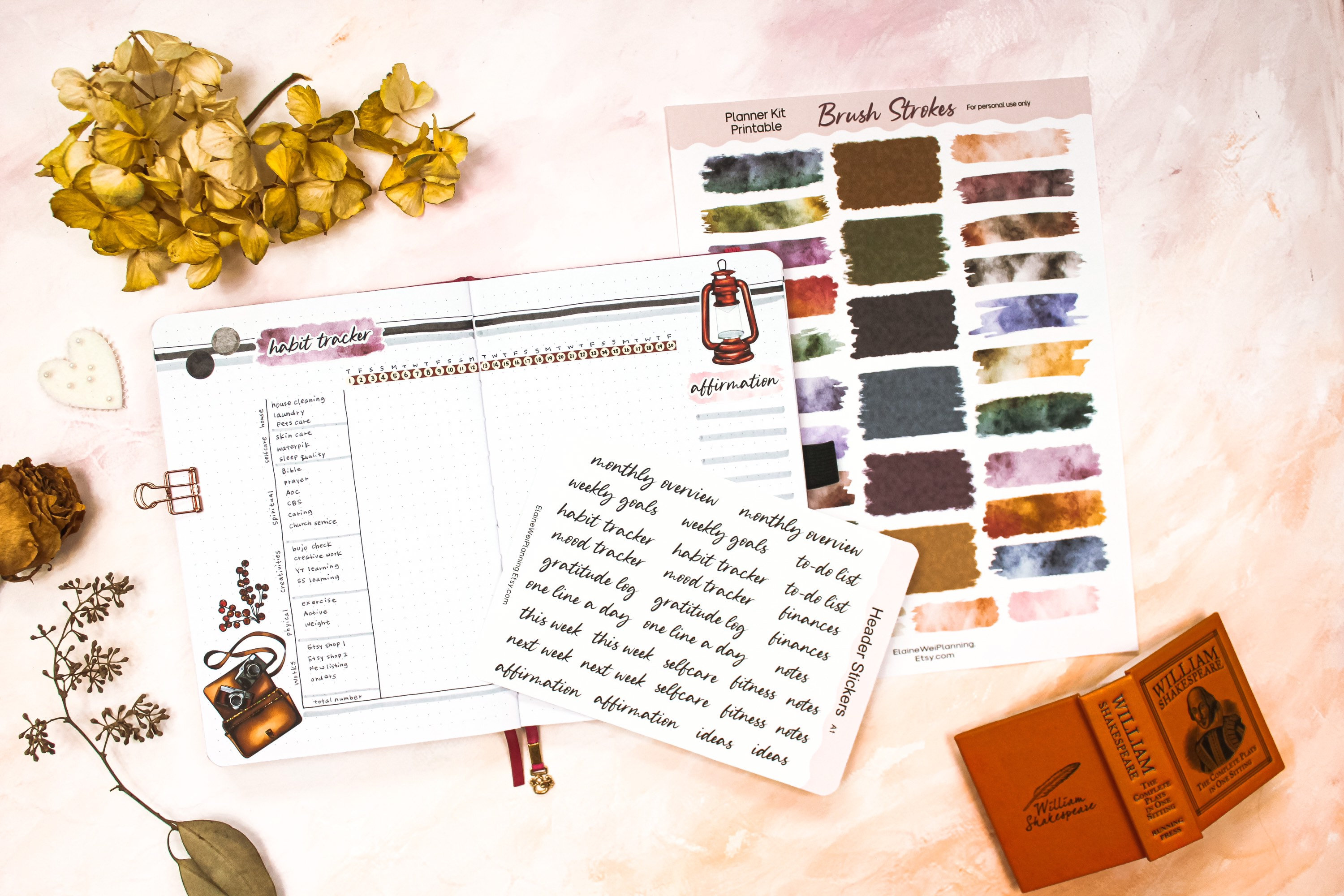 Swatch Stickers Brush Strokes Printable Paint Brush Strokes - Etsy