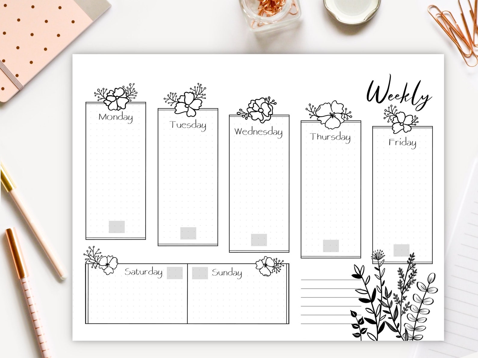 Weekly Planner Printable Weekly Organizer Weekly Schedule to Do List ...