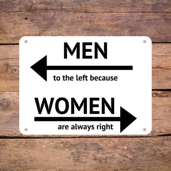 Men to the Left Because Women Always Right Sign - Etsy