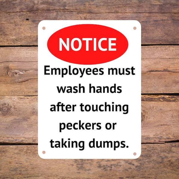 Funny Employee Wash Hands Signs - Etsy