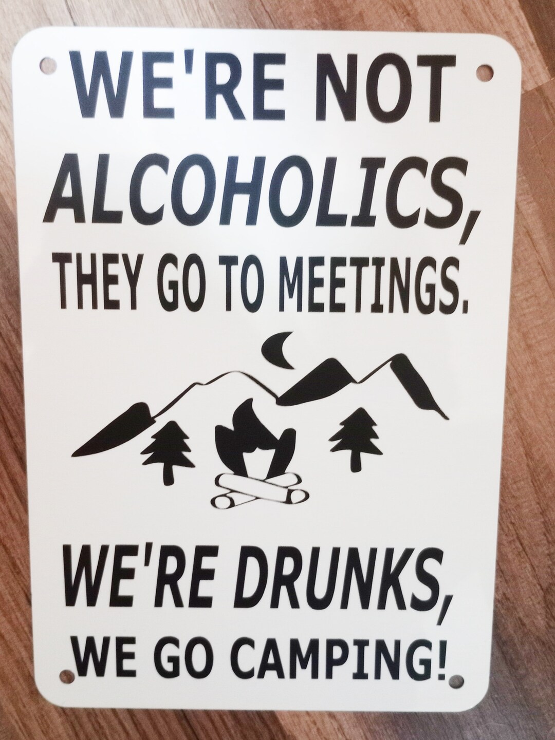 Funny Aluminum Metal Bar Sign -we're Not Alcoholics, We're Drunks We Go ...