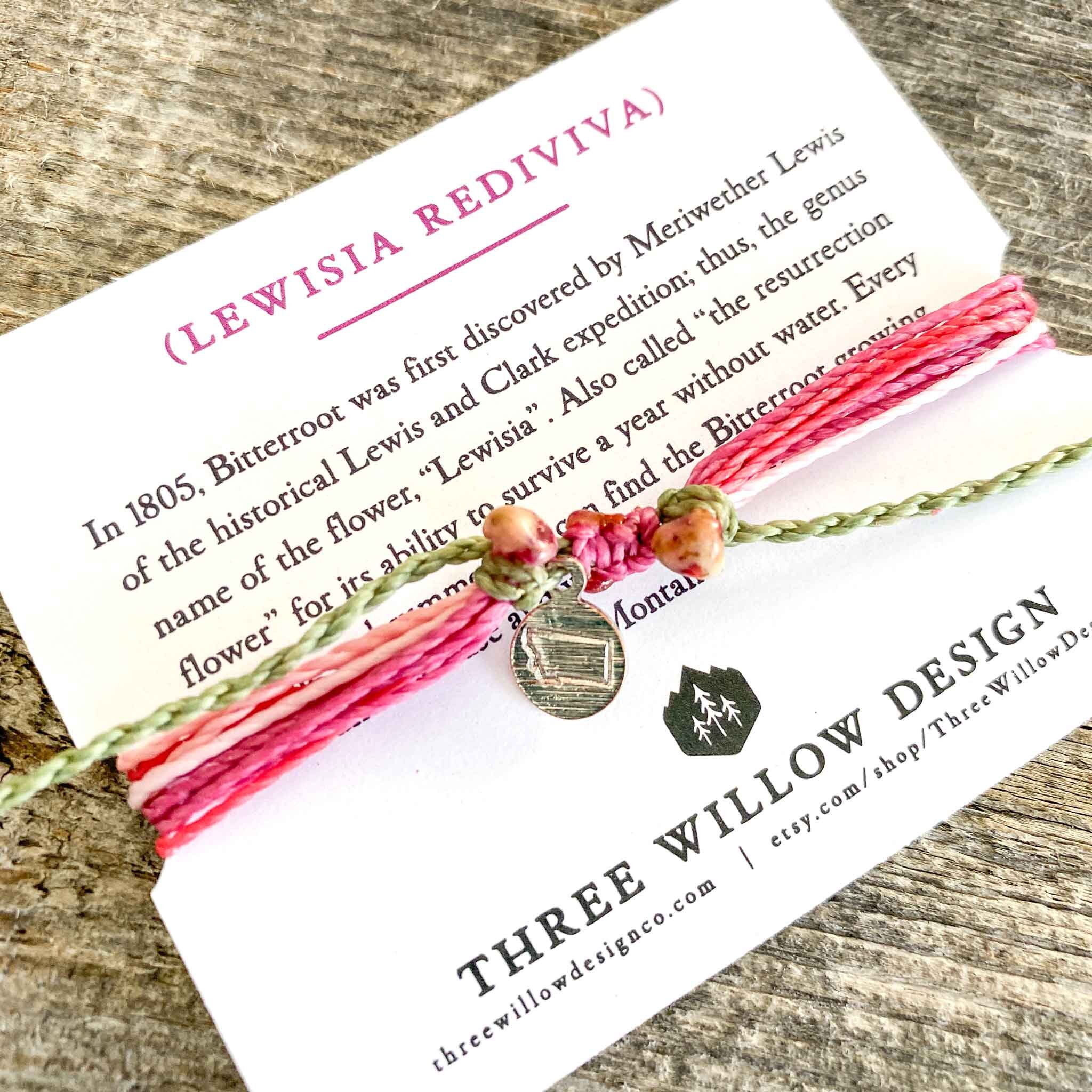 Montana State Flower Bitterroot Thread Bracelet | State Flower Jewelry ...