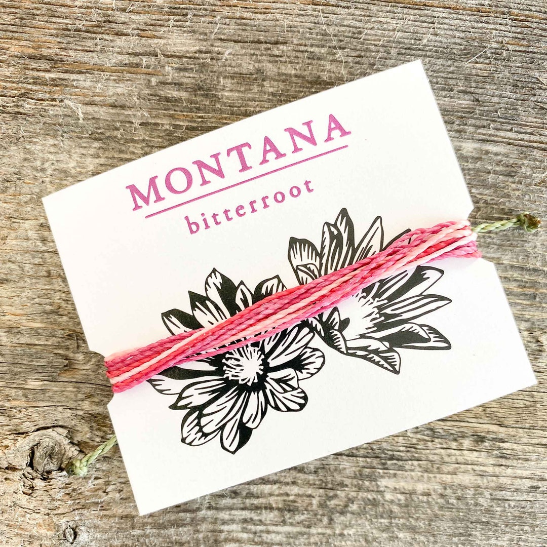 Montana State Flower Bitterroot Thread Bracelet | State Flower Jewelry ...