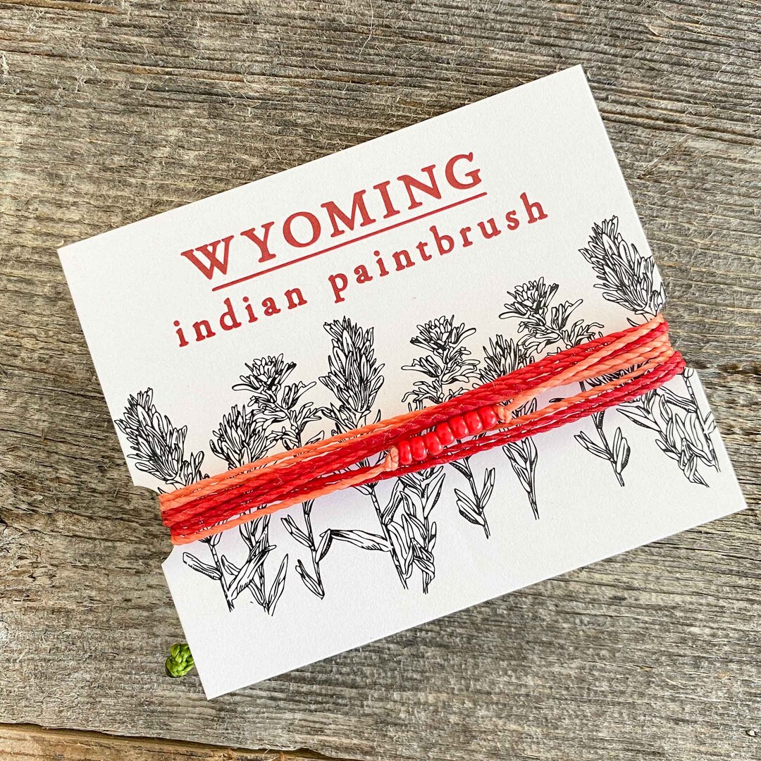Wyoming State Flower Indian Paintbrush Thread Bracelet | State Flower ...