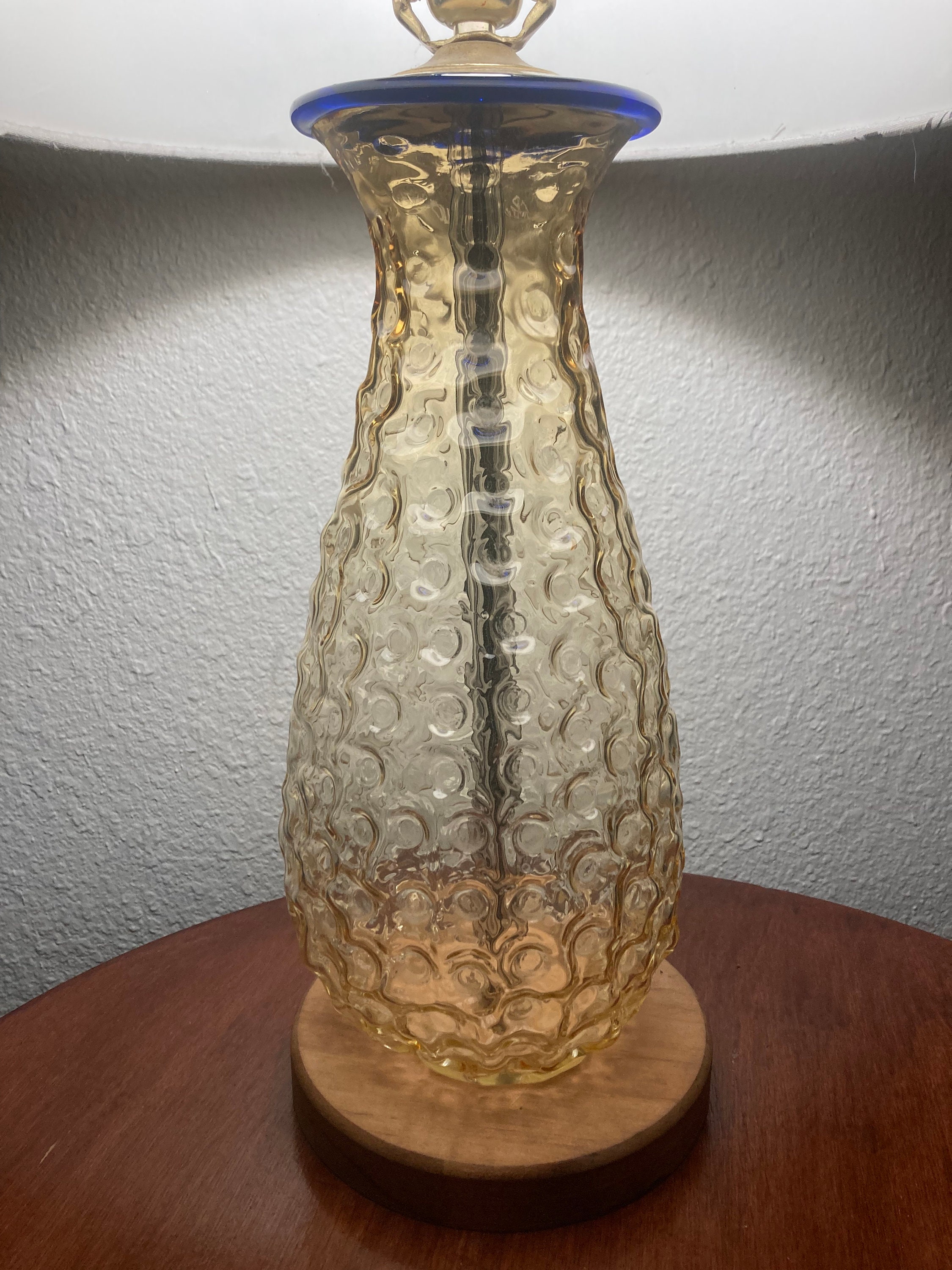 Blenko Dimpled Rare Table Lamp 20” Tall - Etsy