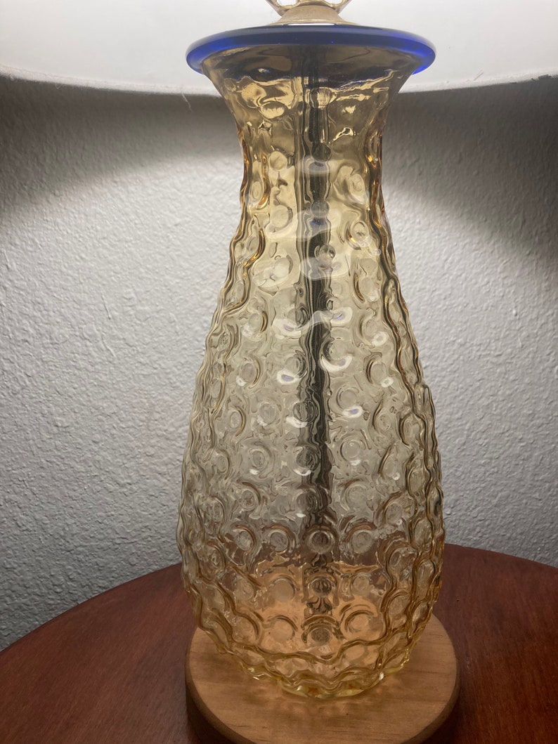 Blenko Dimpled Rare Table Lamp 20” Tall - Etsy