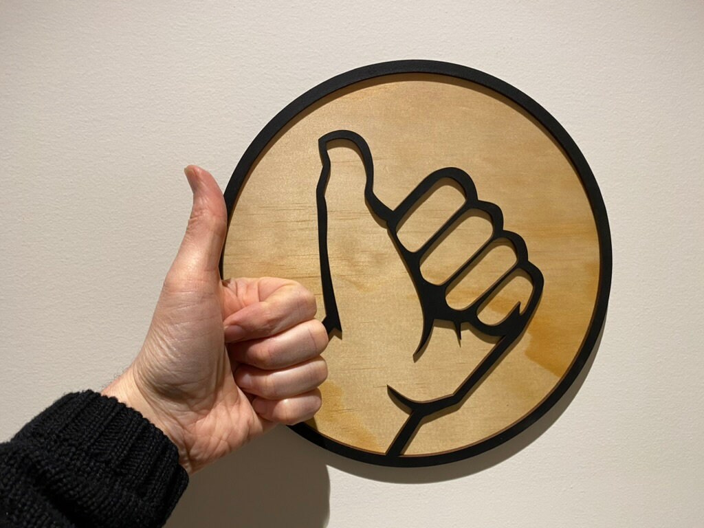 Thumbs up 2 Layer Lasercut Wall Art, Thumbs up Sign Wall Decor ...