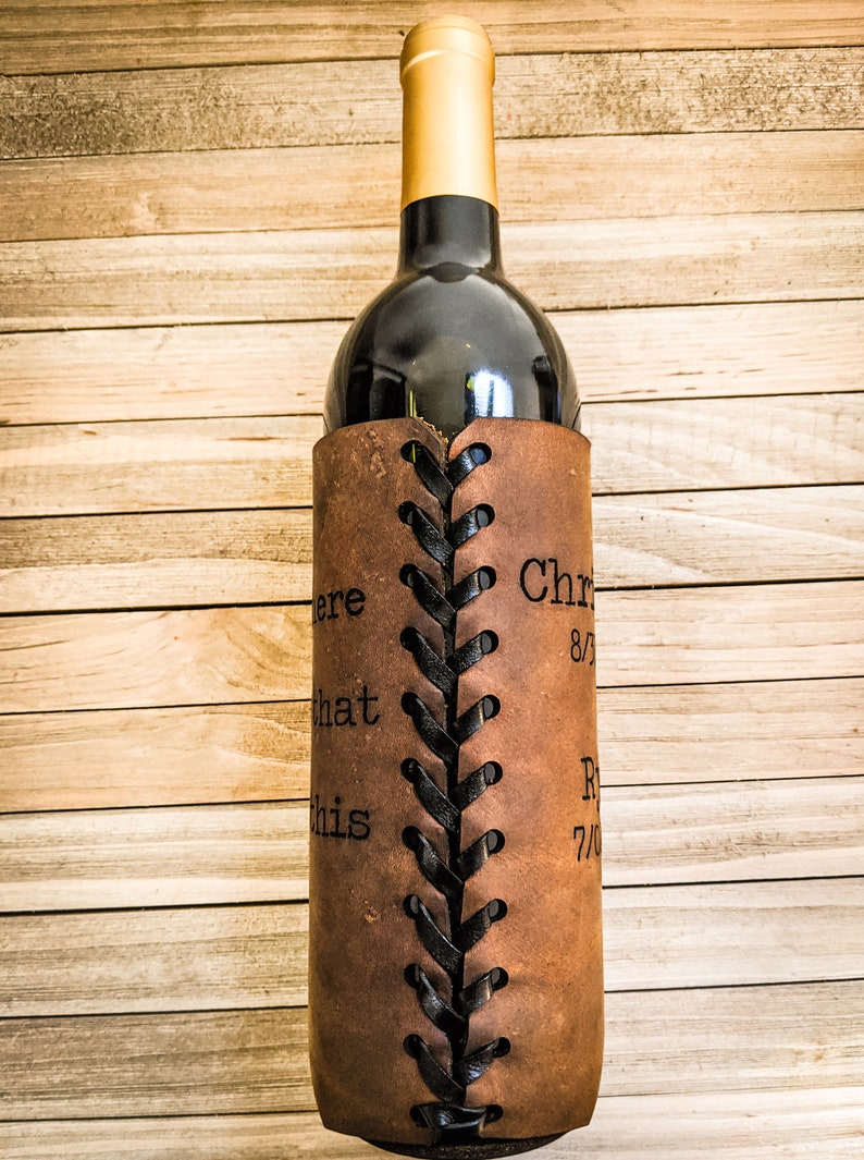 Personalized Leather Wine Wrap: Romantic Valentines Gift - Etsy