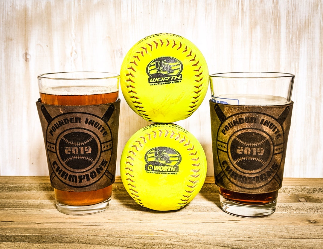 Custom Premium Leather Pint Sleeve - Custom Engraved Beer Glass Holder ...