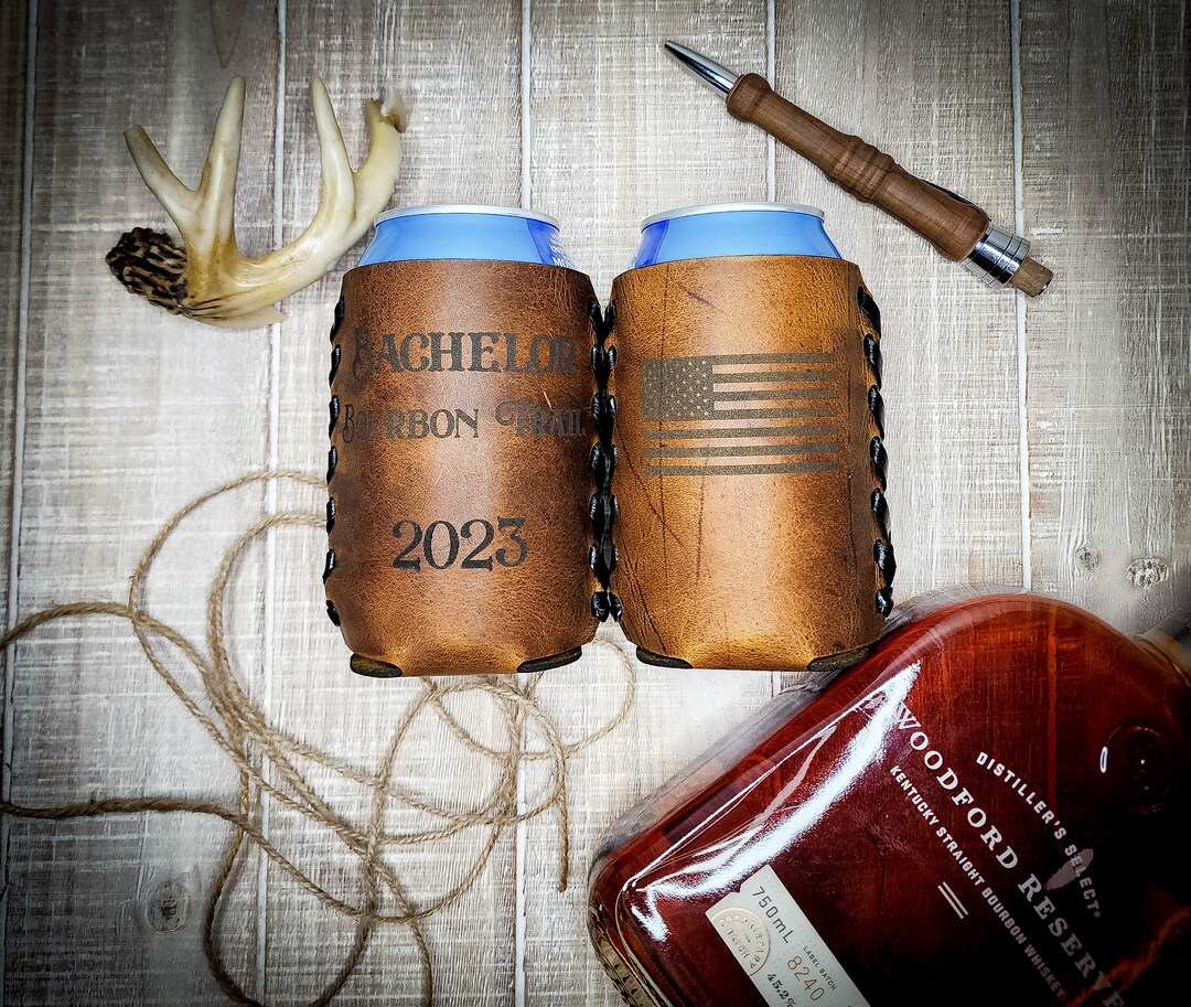 Personalized Leather Cooler Custom Fit to Any Can or Bottle | Engraved ...