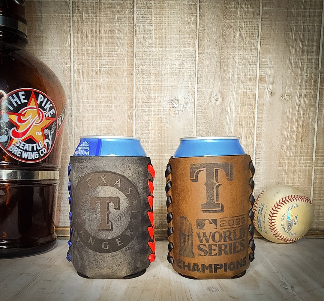 Texas Rangers 2023 World Series Champs Leather Cozie - Rangers World ...