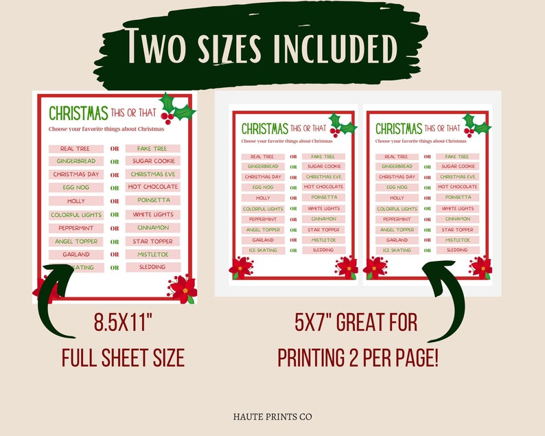 Christmas This or That Game, Christmas Printable Games, Fun Christmas ...