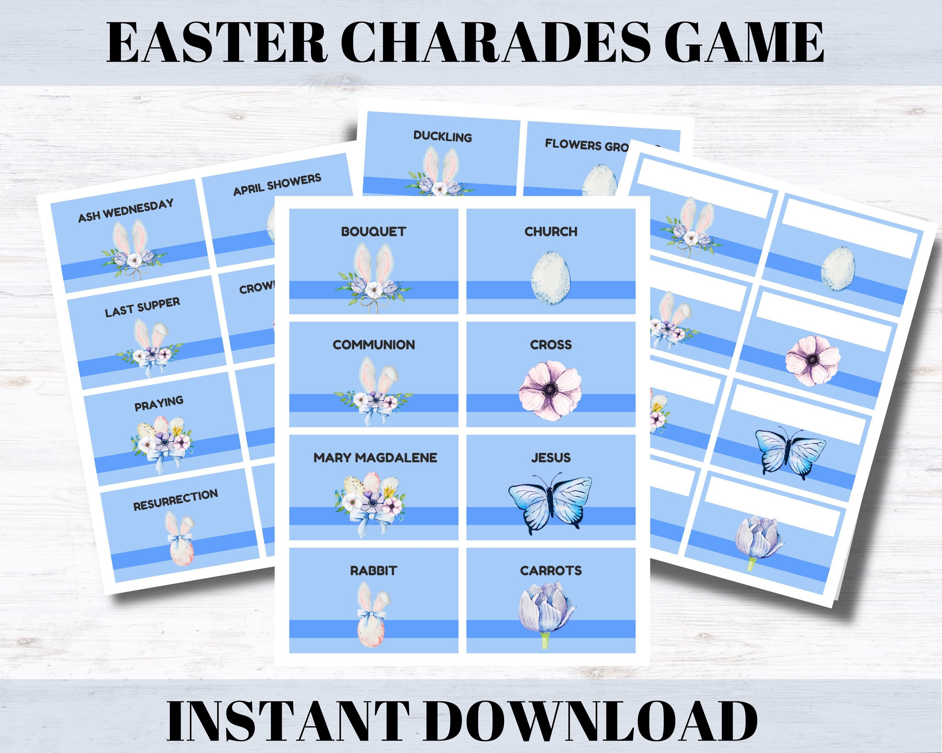 Easter Printable Charades, Draw the Word, Digital Download, Kids ...