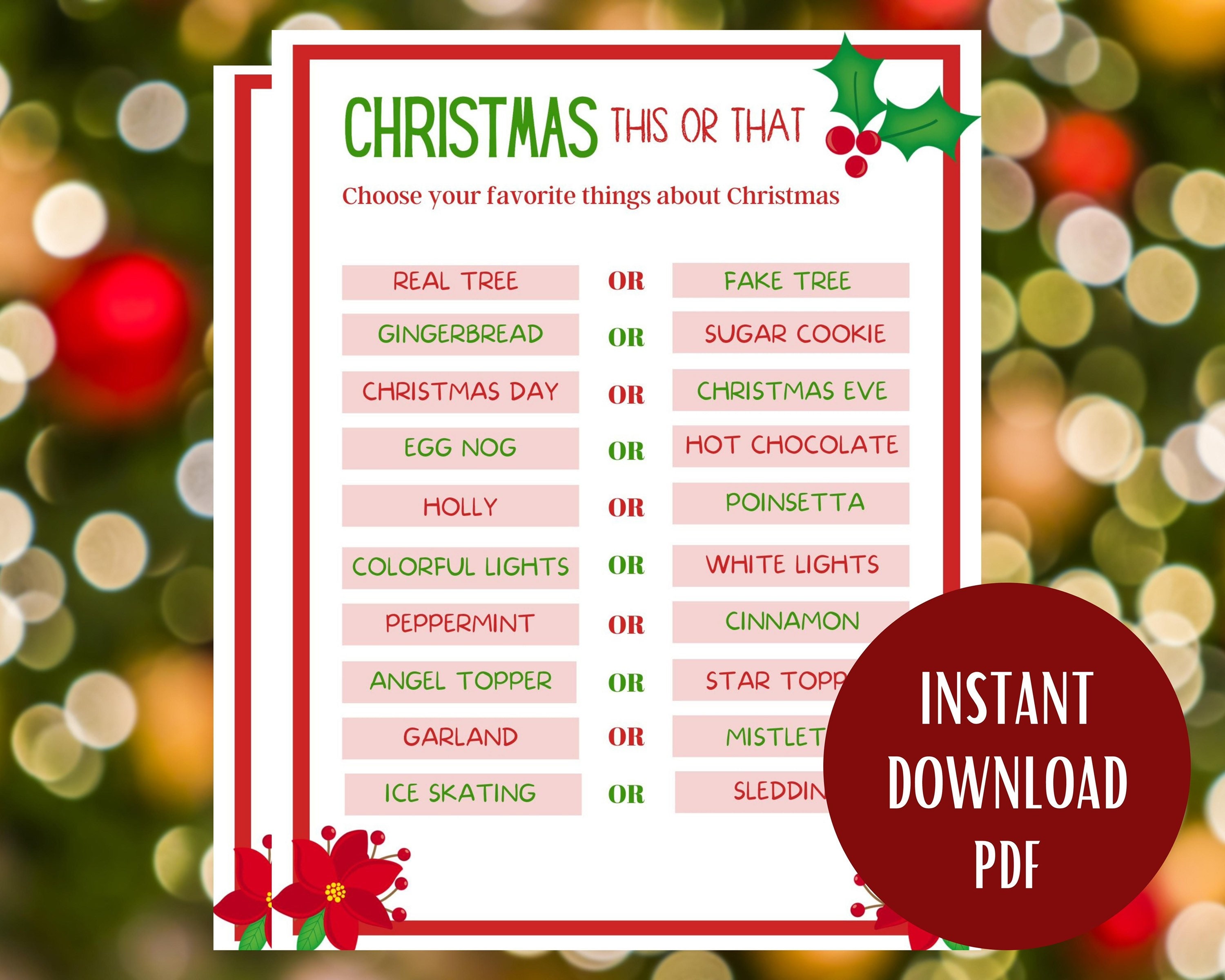 Christmas This or That Game, Christmas Printable Games, Fun Christmas ...