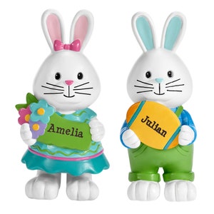 Personalized Easter Décor - Bunny Family Resin Figurines - 10 Styles ...
