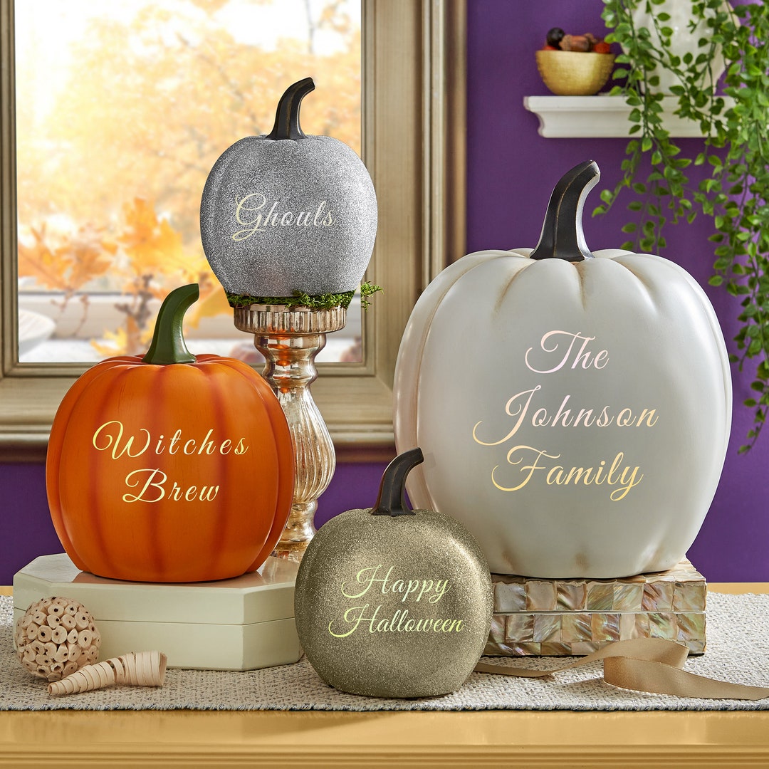 Personalized Open Text Light up Pumpkin - Customize With Any Message ...
