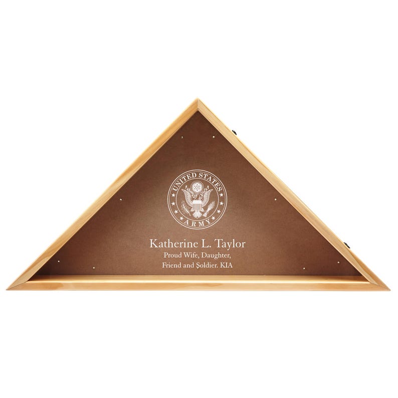 Personalized Memorial Flag Display Case - Freestanding or Wall Mounted ...
