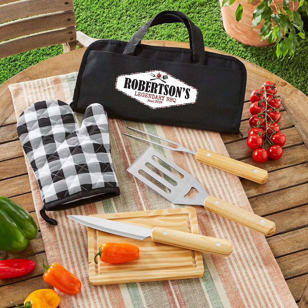 Personalized Grill Tool Set - 5 Piece Set - BBQ Crew - for the Grill ...