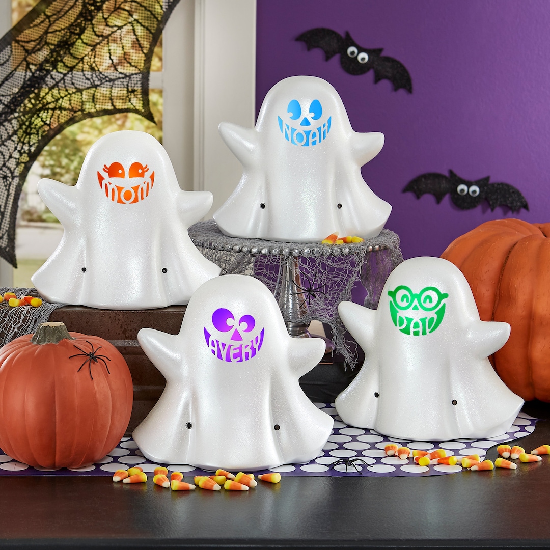 Personalized Light-up Ghost - Halloween Décor - Indoor/outdoor - Resin ...