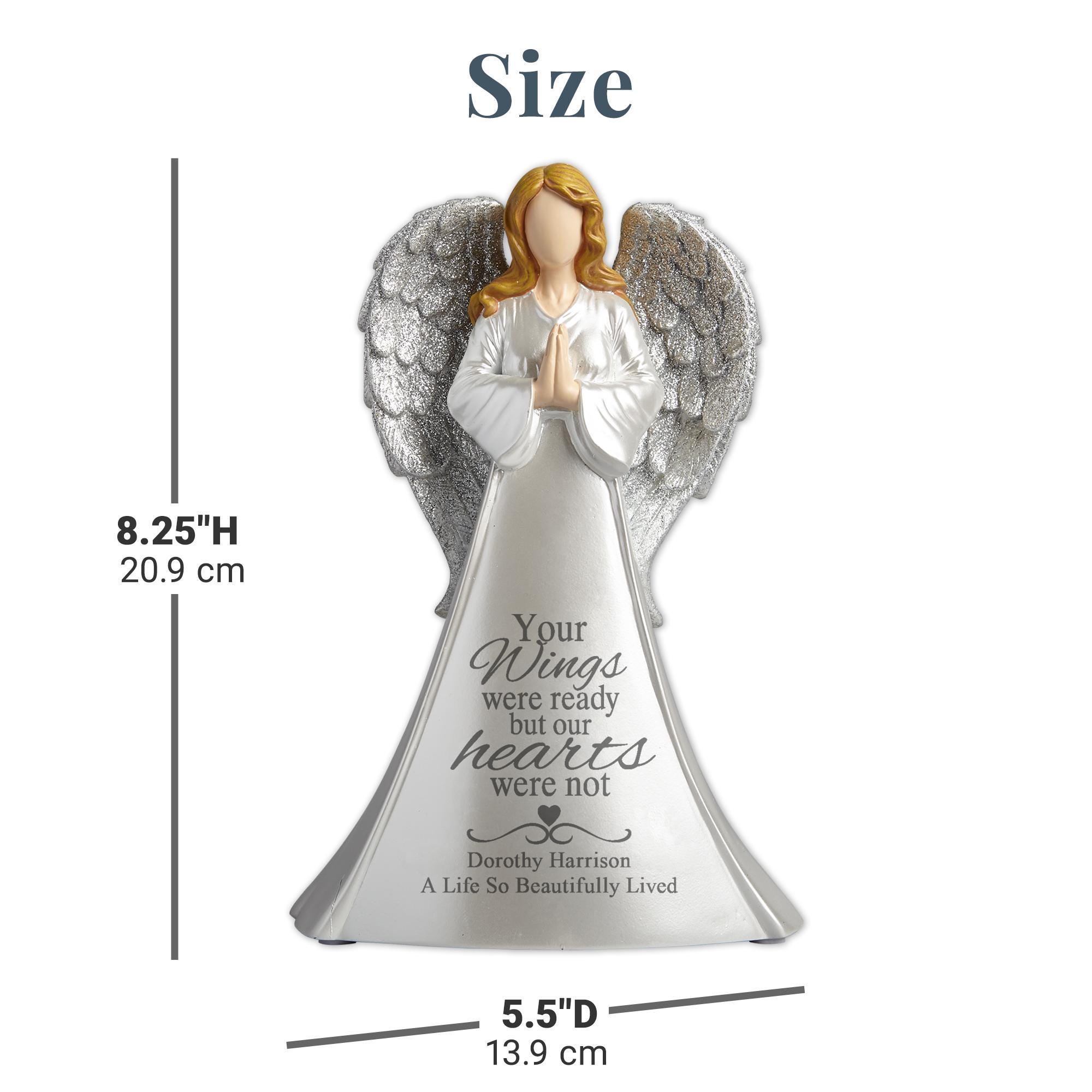 Personalized Memorial Angel - Sympathy Angel - Lighted Memorial Angel ...