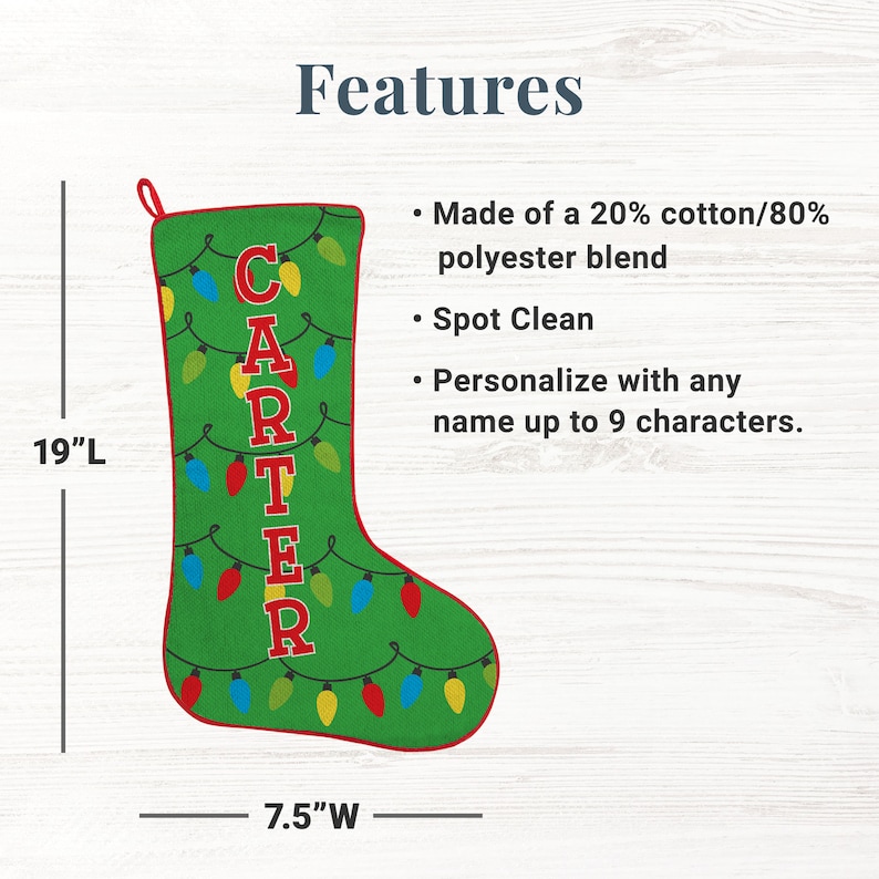Personalized Holiday Lights Christmas Stockings Traditional - Etsy