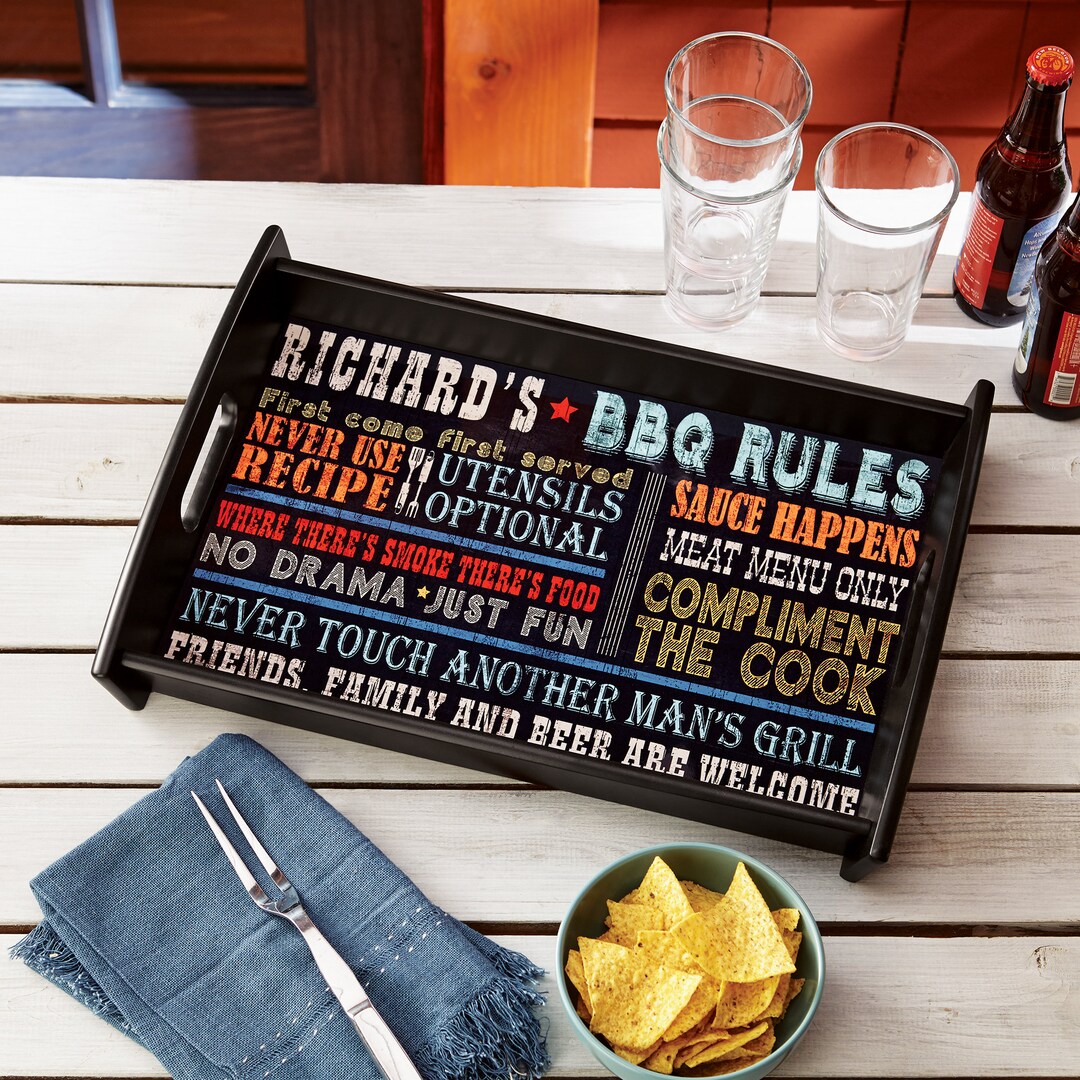 Personalized Serving Tray - BBQ Tray - Grill Accessory - Wood Tray ...