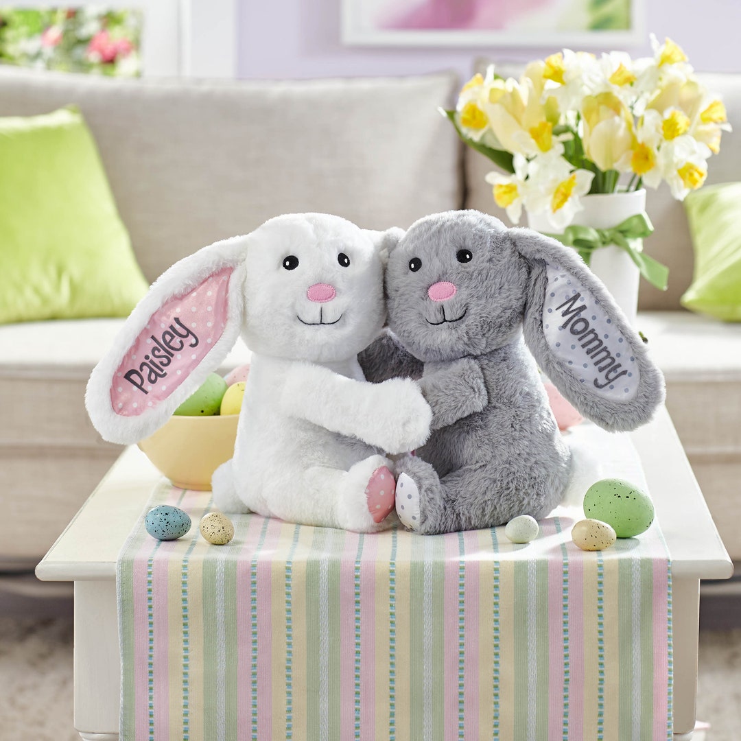 Personalized Hugging Bunnies Plush Stuffed Animals for Kids Loving Gift ...