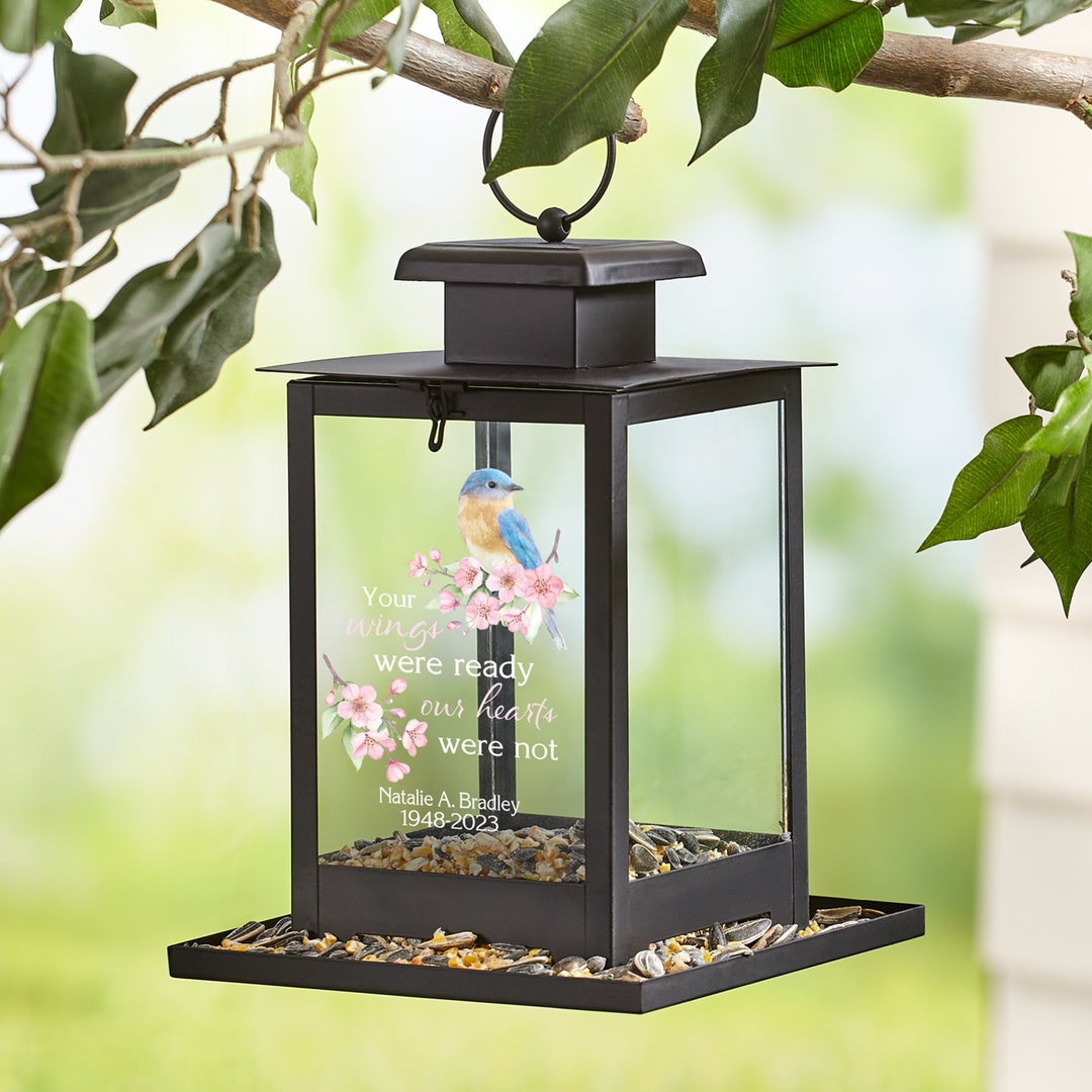 Personalized Your Wings Were Ready Memorial Bird Feeder - in Sympathy ...