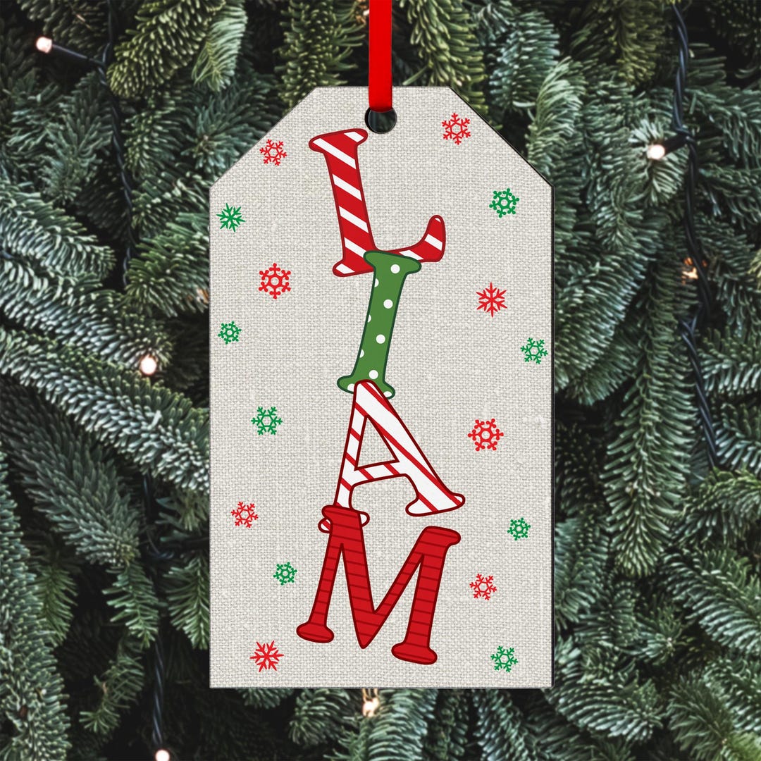 Personalized Christmas Ornament - Gift Tag Ornament - Keepsake Gift Tag ...