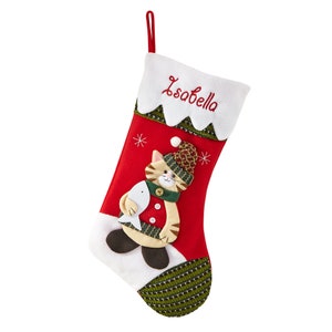 Personalized Snow Cap Christmas Stockings 3-D Plush Character Choose ...