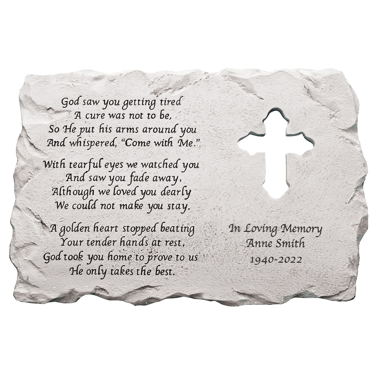 Personalized Cross Memorial Stone Sympathy Condolences - Etsy