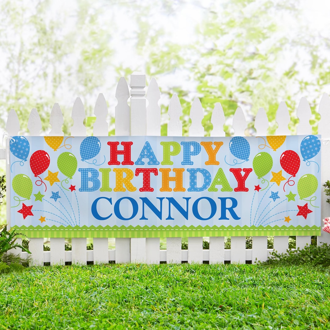 Personalized Birthday Banner - Birthday Party Decoration - Customized ...