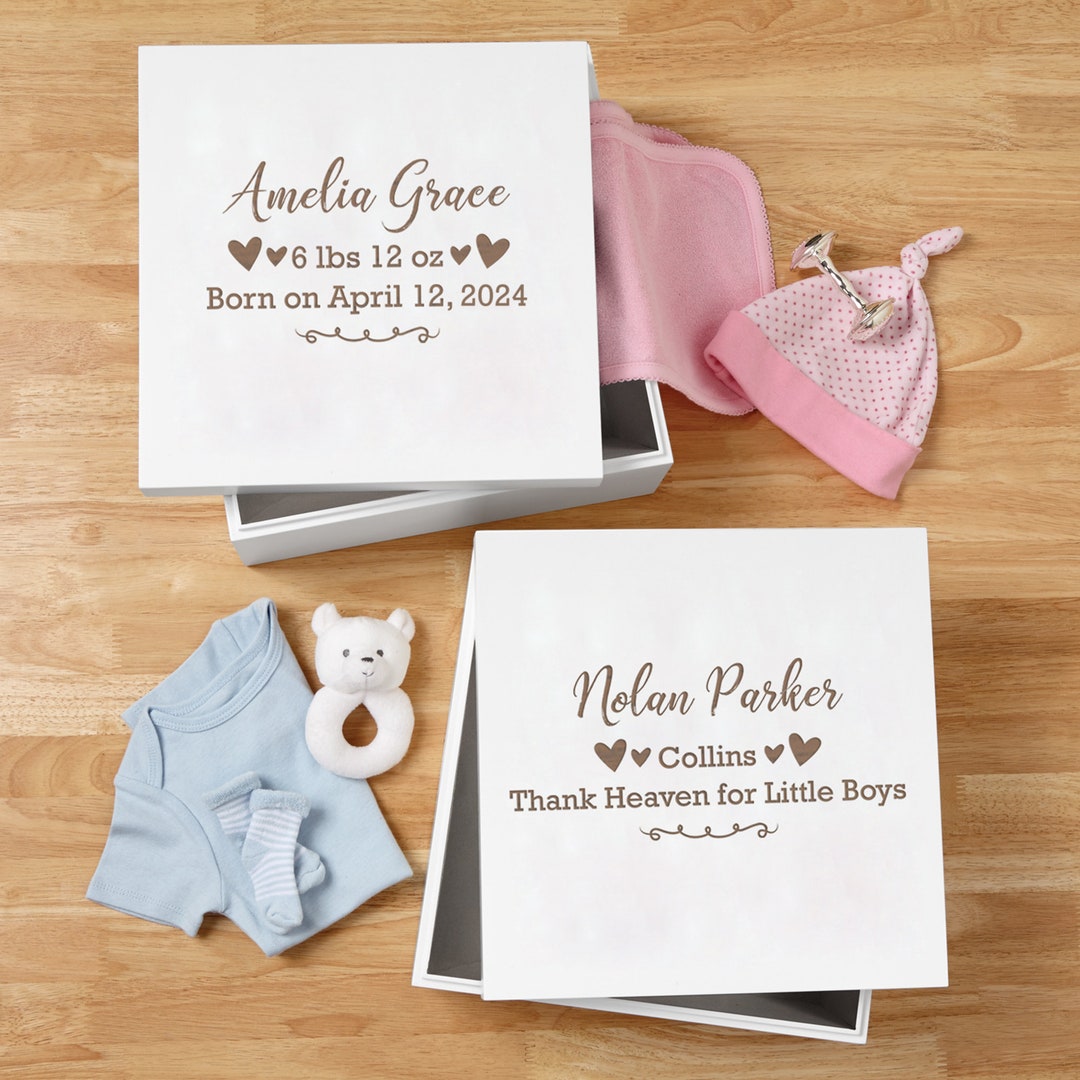 Personalized Keepsake Box for Newborn - Memento Storage - Memories Box ...