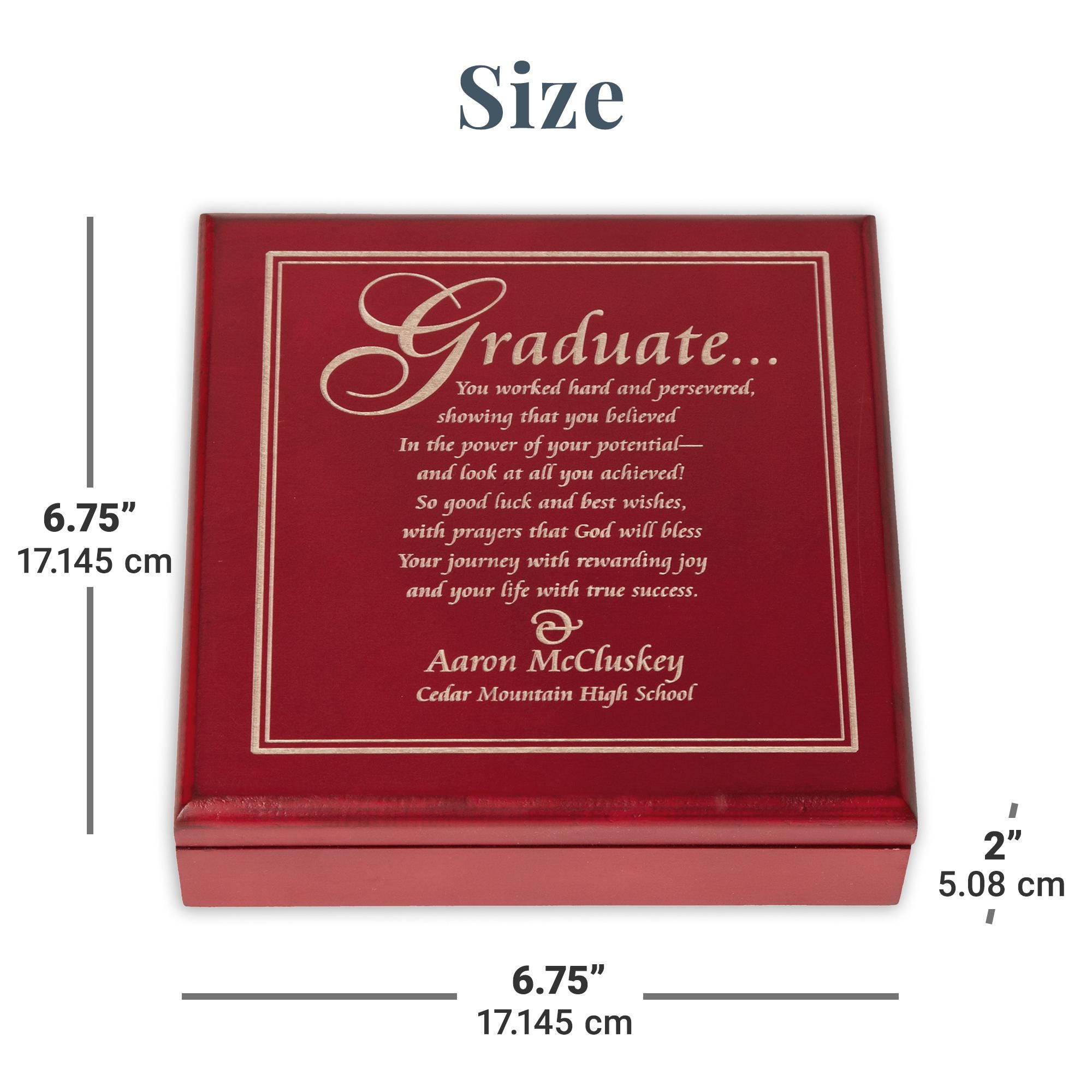 Personalized Graduation Keepsake Box – Solid Wood Memento, Class of ...