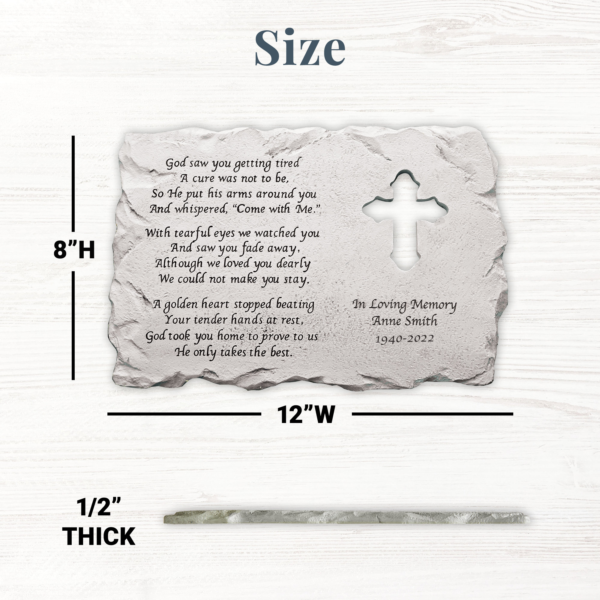 Personalized Cross Memorial Stone Sympathy Condolences - Etsy