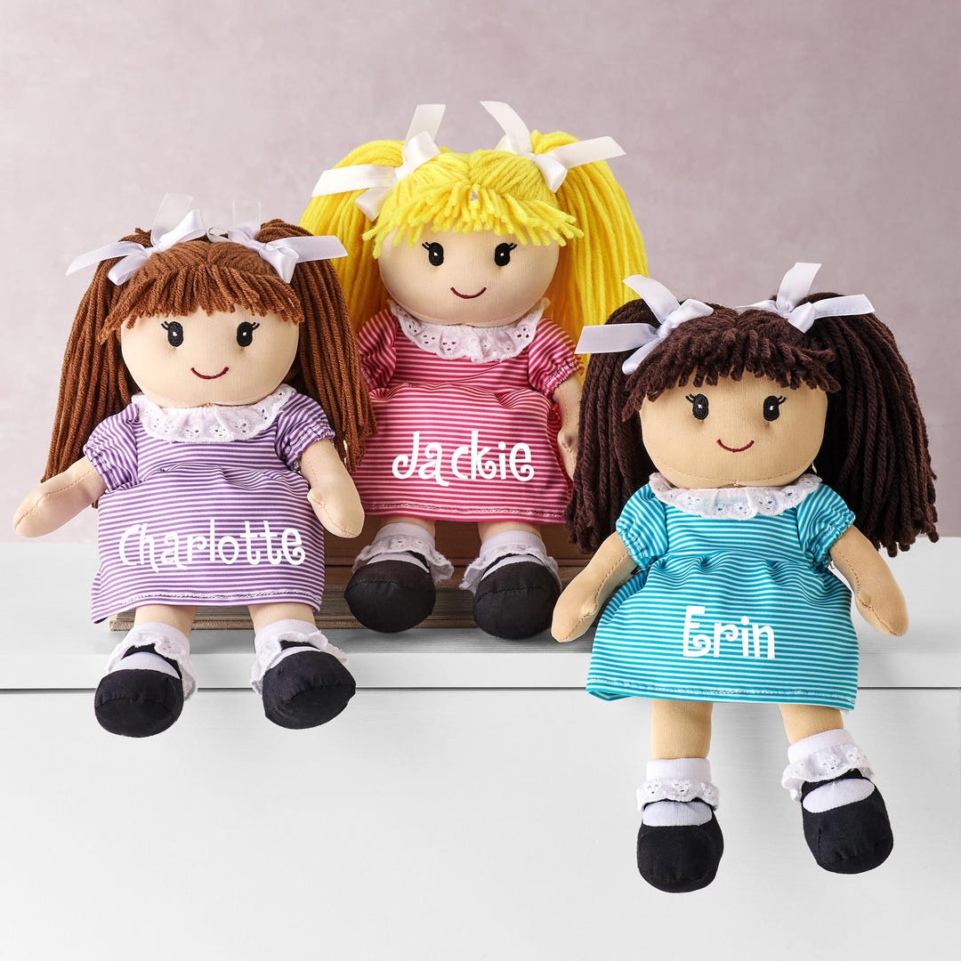 Personalized Rag Doll: Baby Sister Plush Toy - 3 Hair/dress Colors - Etsy