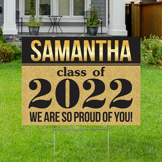 Personalized Shine Bright Graduation 1-sided Yard Sign Class - Etsy