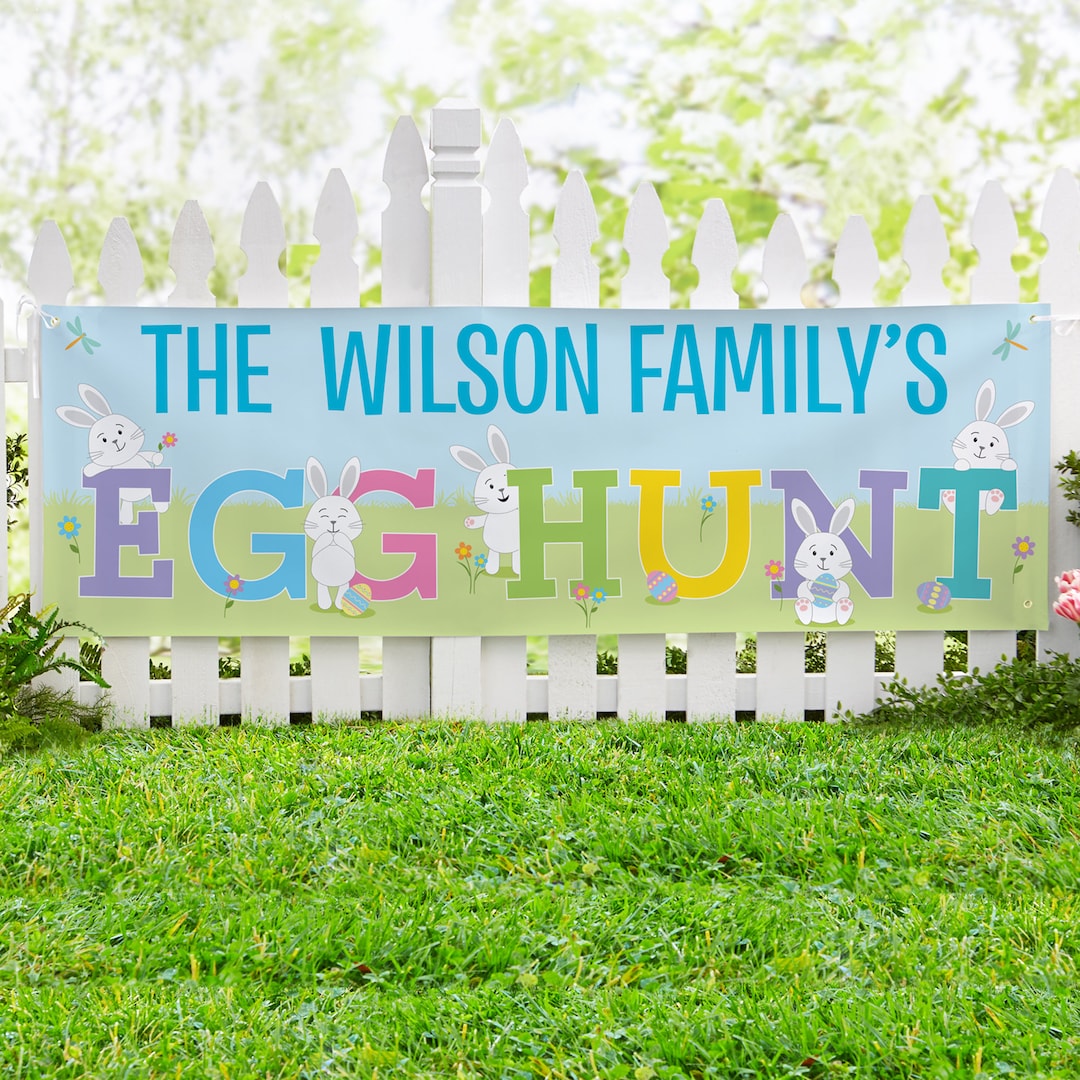 Personalized Easter Egg Hunt Banner - Easter Décor - Indoor/outdoor ...