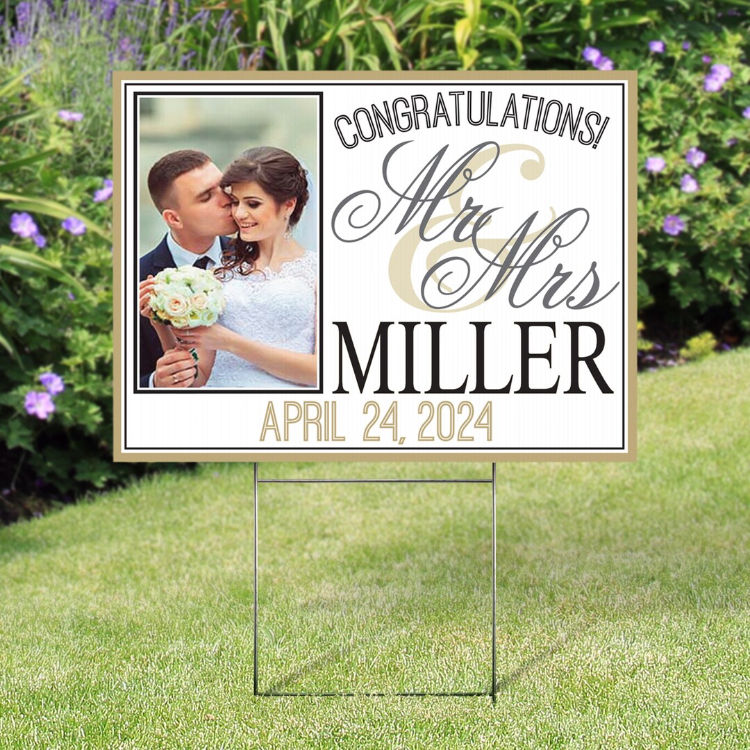 Personalized Wedding Photo Yard Sign Outdoor Wedding Garden Wedding ...
