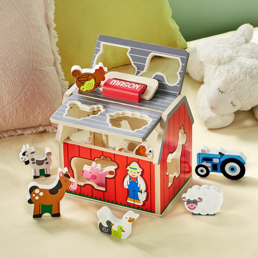 Personalized Melissa & Doug® Wood Sorting Barn - Sorting Toy for Babies ...