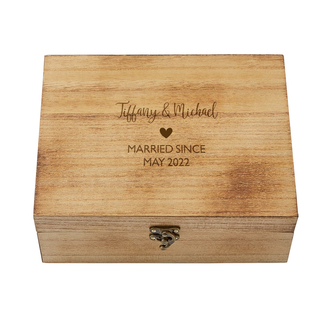 Personalized Couples Keepsake Box Memory Saver Wedding Anniversary ...