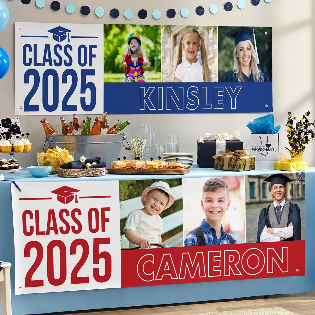 Personalized Graduation Photo Banner-custom Graduation Party Décor ...