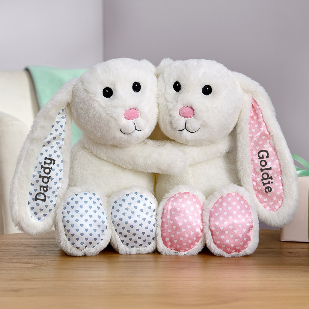 Personalized Hugging Bunnies Plush- Stuffed Animals for Kids- Gift for ...